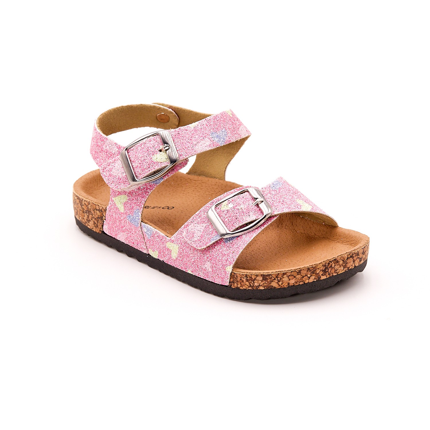 Sandale talpa pluta roz inchis cu sclipici | Minipas